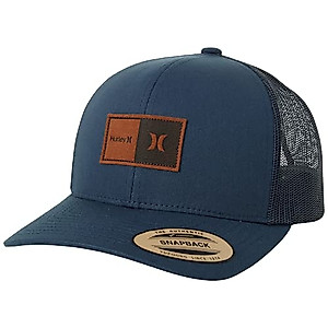 Hurley Men's Caps - Fairway Trucker Mesh Panel Baseball Cap Trucker Hat - Snap Back Hats for Men, Size One Size, Obsidian
