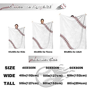 Baseball Blanket for Boys Girls, Super Soft Kids Baseball Gifts Blanket, Lightweight Cozy Flannel Baseball Throw Blankets for Birthday Christmas Thanksgiving Bed Couch Sofa 40in X 50in
