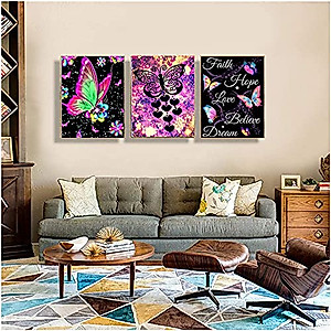 Adult 6-Piece DIY 5D Diamond Painting kit, Complete Diamond Painting, Diamond Painting Art, Wall Decoration, Butterfly (12x16inches)