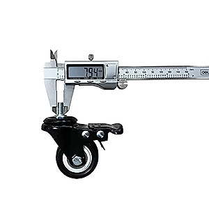 VWINDESK 2 inch M8(0.315'' Φ) 15mm Threaded Locking Caster Wheels, Set of 4, Swivel, Polyurethane PU Swivel Ball Casters with 360 Degree Top Plate 220lb Total Capacity, Brake, Used for Standing Desk