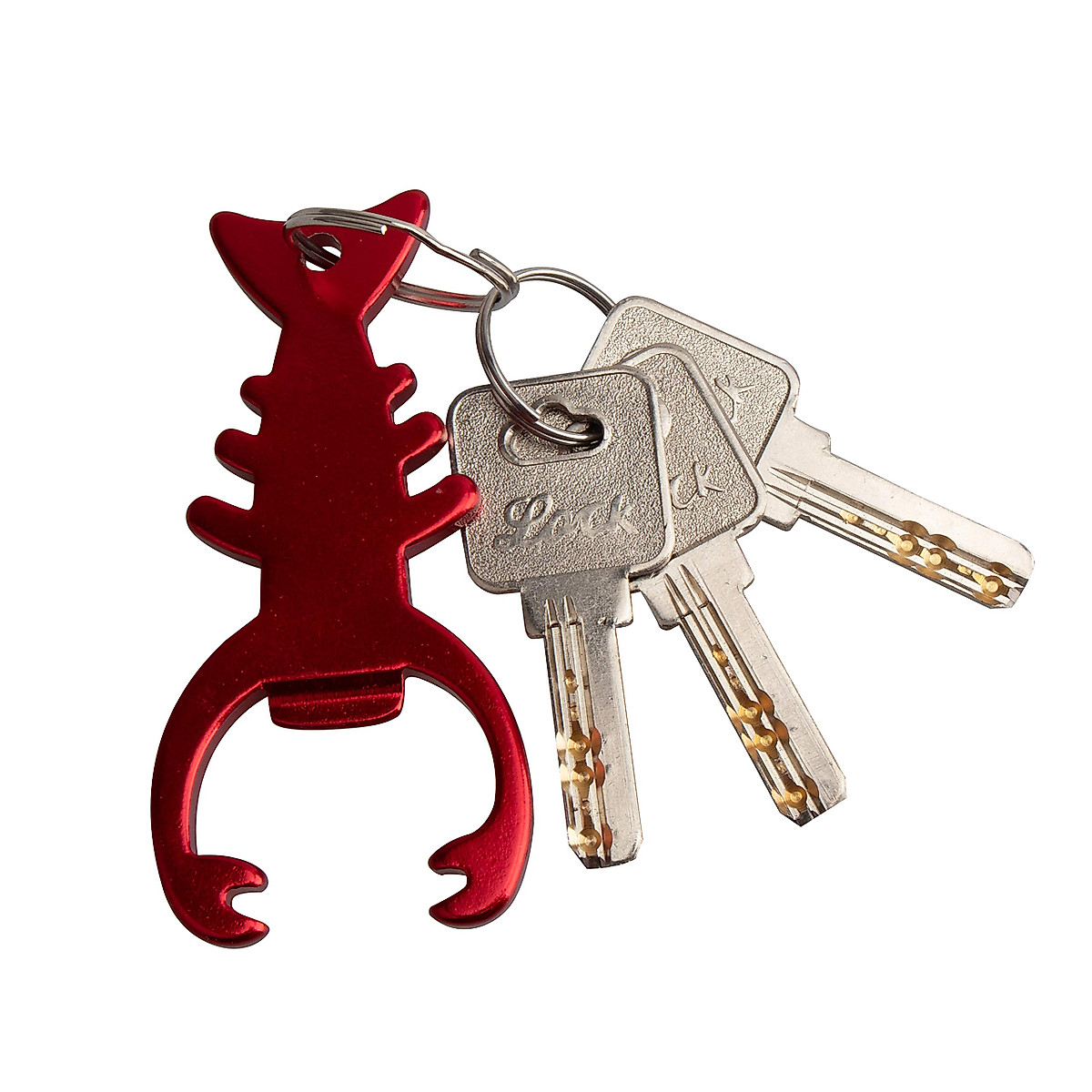 SWATOM Lobster Keychain Bottle Opener Beer Opener Tool Key Tag Chain Ring Accessories