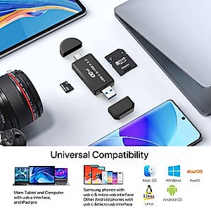 COCOCKA USB 3.0 SD and USB C Flash Memory Card Reader, Camera SD Card Adapter Converter for SDXC SDHC SD MMC TF RS- MMC Micro SDCard and UHS-I Cards Windows Smartphone Computer Laptop