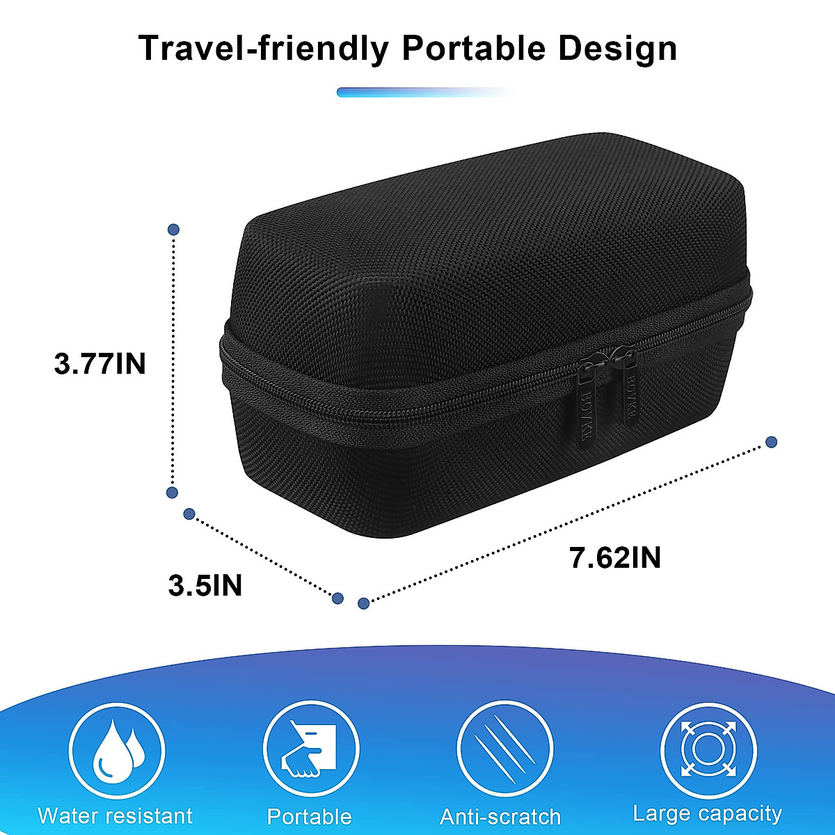 BOVKE Carrying Case for Anker 737 Power Bank (PowerCore 24K) Portable Charger 24,000mAh 3-Port 140W Anker 737 Travel Bag, Extra Mesh Pocket for Anker 737 Battery Charging Cables, Black (Case Only)