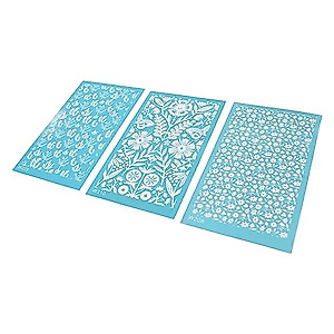 Silk Screen Stencils, Exercise Hands on Skills Polyester Develop Imagination Polymer Clay Silkscreen Print Kit Reusable for Jewelry Clay Earrings Decoration (208, 210, 223)