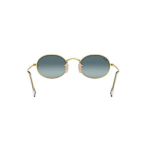 Ray-Ban RB3547 Oval Sunglasses, Gold/Blue Gradient Grey, 51 mm