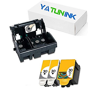 YATUNINK Remanufactured Ink Cartridge Replacement for Kodak 30 30XL Ink Cartridge and Kodak 30 Printhead for ESP C310 C315 Office 2150 2170 Hero 3.1 3.2 5.1 Printer(3 Pack Cartridge +1 Pack Printhead)