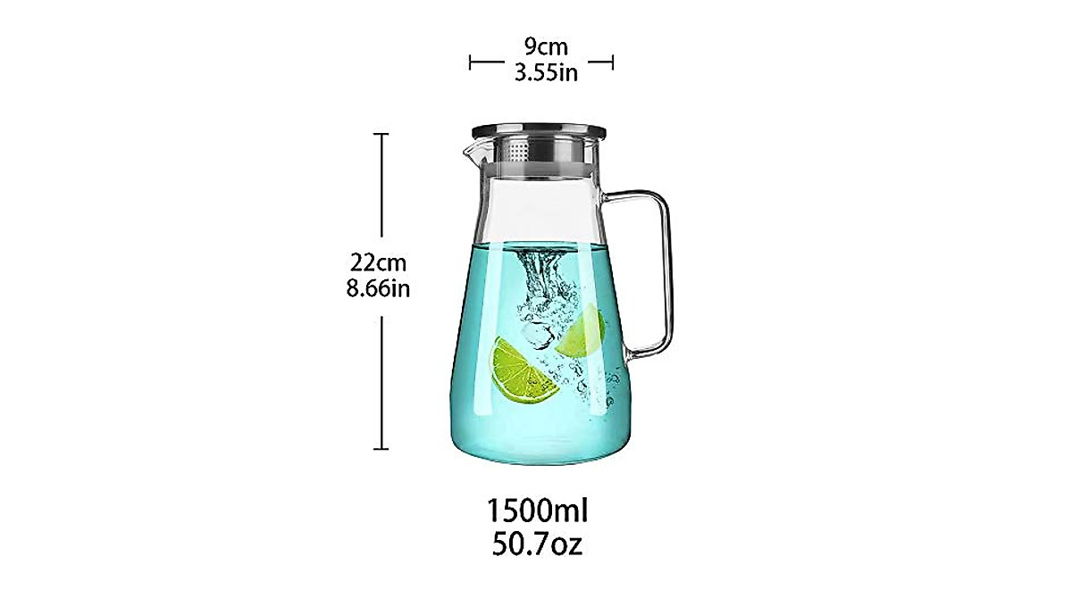 IDEALUX 50 Oz Glass Pitcher - Durable & Versatile