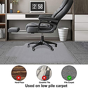 Office Desk Chair Mat for Carpet Floor Low Pile PVC Protection Anti-Slip Floor Mat Carpeted Chair Mat 48" x 36"