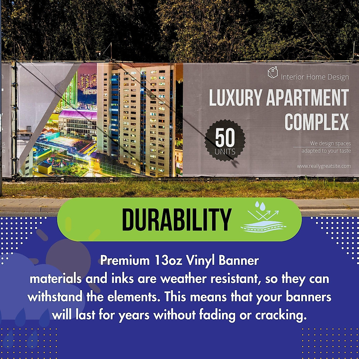 Personalized Custom Vinyl Banner Printing Indoor or Outdoor use Printed Business Event Birthday Party Large Custom Vinyl banner for Party Decoration Factory of Stickers (2'x6')