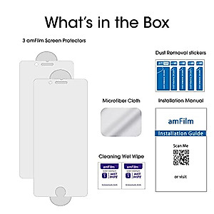 amFilm Screen Protector Compatible with iPhone SE 2 (2020 2nd)/ SE 3 (2022 3rd) Generation Tempered Glass, iPhone 8, 7, 6S, 6 (4.7") Halo Free Glass Screen Protector, 2 Pack