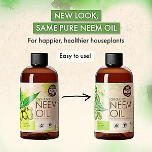 The Grow Co Organic Neem Oil - Pure Concentrate, Cold Pressed for Plants Indoor and Outdoor - Leaf Shine Spray (8 oz)