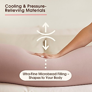 bbhugme Adjustable Pregnancy Pillow – Full Body Support for Side Sleeping - Adjustable Firmness and Shape - Supports Back, Legs, Belly, HIPS for Pregnant Women - Removable Cover - Dusty Pink