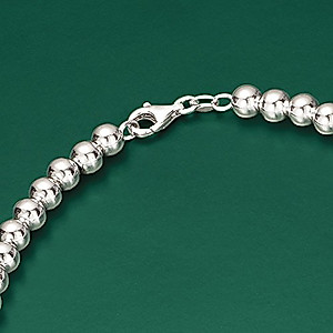 Ross-Simons Italian 6-14mm Sterling Silver Bead Graduated Necklace. 18 inches