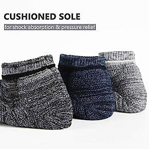 +MD Mens Bamboo Seamless Low Cut Athletic Socks Moisture Wicking Cushioned No Show Running Socks 4Navy13-15