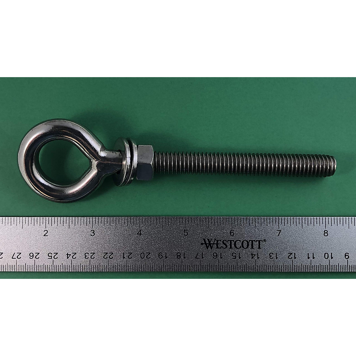 US STAINLESS Stainless Steel 316 1/2" Whitworth Eye Bolt 1/2" x 4 3/4" (12mm x 120mm) Marine Grade