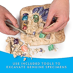 NATIONAL GEOGRAPHIC Mega Gemstone Dig Kit – Dig Up 15 Real Gemstones and Crystals, Science Kit for Kids, Gem Digging Kit, Gift for Girls and Boys, Mining Kit, Rock Collection (Amazon Exclusive)