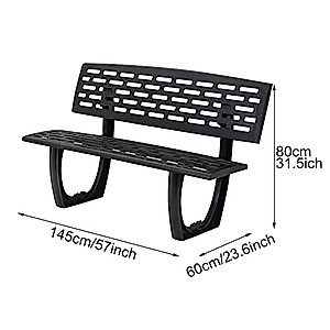 FQMYLTYN 3-Seater Outdoor Garden Bench Park Bench, Weatherproof Anti-Rust Heavy-Duty Outside Benches, Holds Up to 1200 Lbs, Loveseat for Patio, Backyard, Deck, Lawn