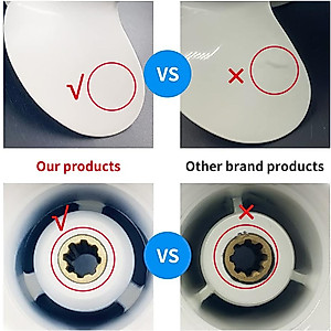 Boatman 10 5/8x12,10 3/8x13,10 3/8x14,10 1/4x14 Boat Propeller fit Yamaha Outboard Engine 20-60 Hp,13 Spline Tooth,RH