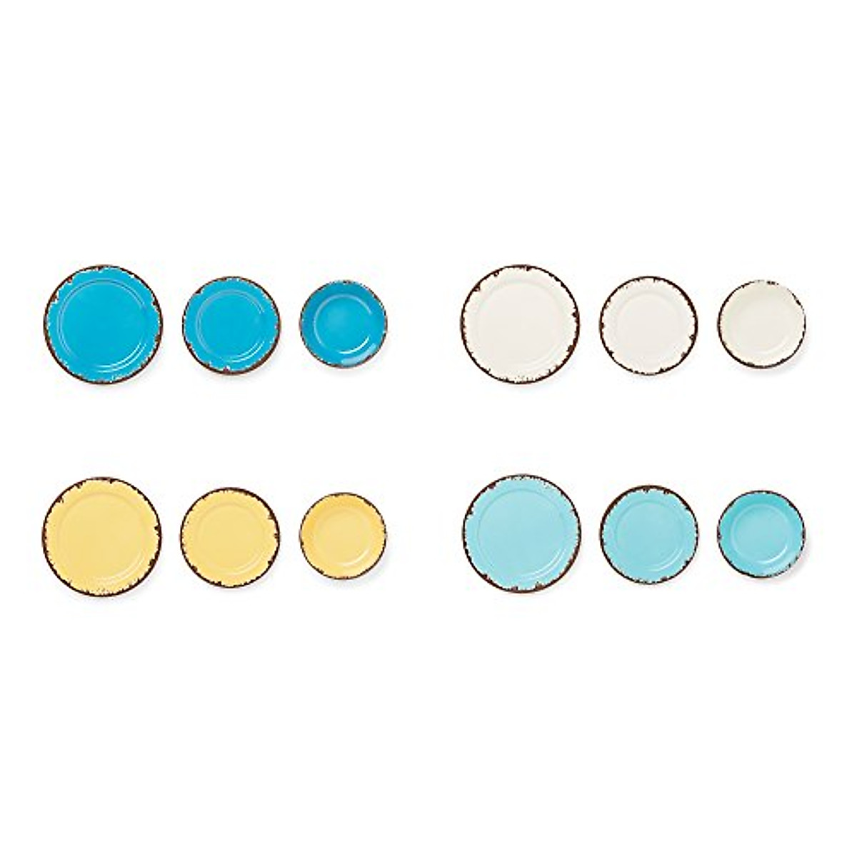 Fox Run Melamine Dinnerware Set, 12-Pieces, Multicolor