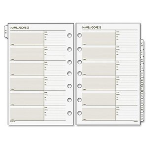 AT-A-GLANCE Day Runner Undated Planner Telephone and Address A–Z Tabs, 5-1/2" x 8-1/2", Size 4, Loose-Leaf (021-0100)
