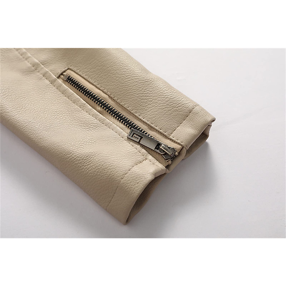 Maiyifu-GJ Men's Faux Leather Hooded Jacket Vintage PU Moto Windproof Hoodie Coat Winter Warm Fleece Lined Motorcycle Jacket (White,4X-Large)