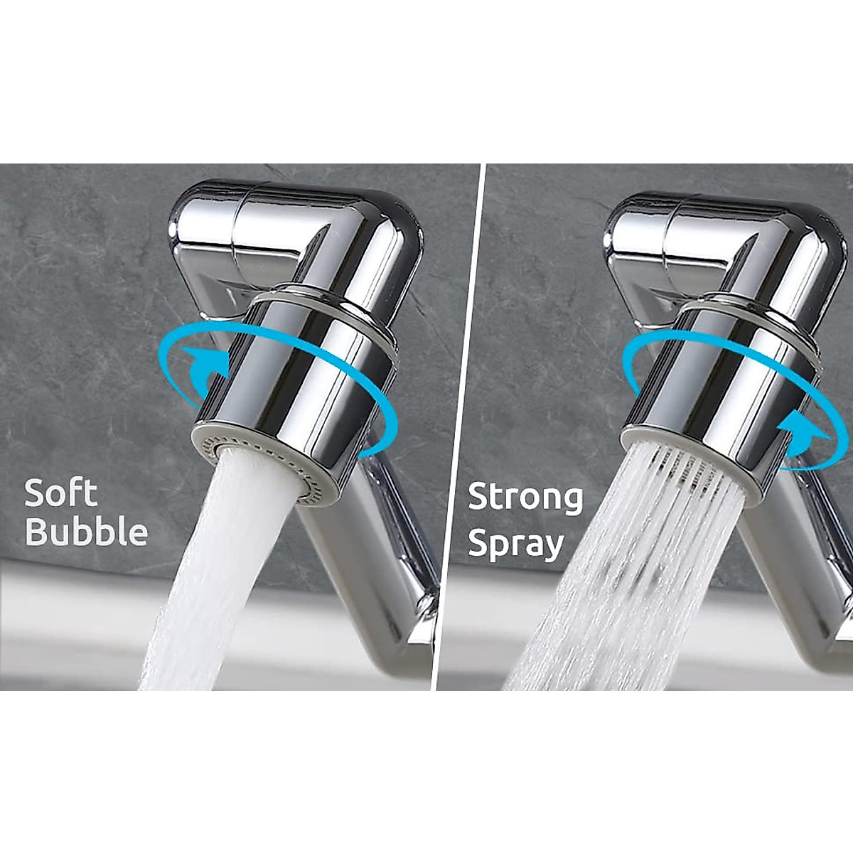 2 Pack Aihaomai 1440° Swivel Faucet Extender (1080°+360°+ Stretch),Faucet Attachment,Sink Faucet Attachment with 2 Water Modes for Kitchen or Bathroom,Foldable Sink Aerator