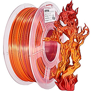 (2 Items) 1kg Silk Gold Shiny Red Black & 1kg Silk Gold Shiny Red PLA Filament, 3D Printer Filament, PLA Filament 1.75mm +/- 0.02mm