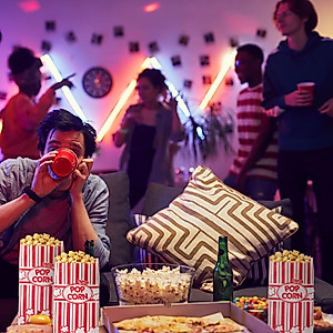 300 Pcs Popcorn Bags Paper Grease Resistant Popcorn Bags Disposable Red and White Striped Popcorn Container for Family Movie Night Movie Party Carnival Theater Popcorn Machine (1 oz)