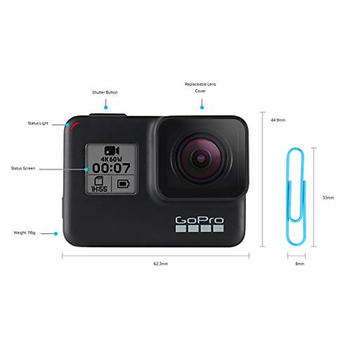 GoPro Hero7 Black — Waterproof Action Camera with Touch Screen 4K Ultra HD Video 12MP Photos 720p Live Streaming Stabilization