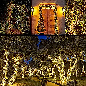SUMSAYEI Solar String Lights multisize LED 8 Modes Solar Powered Outdoor Lighting Waterproof Christmas Fairy Lights for Xmas Tree Garden Homes Ambiance Wedding Lawn Party Decor