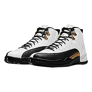 Nike Jordan Mens Air Jordan 12 Retro CT8013 170 Royalty Taxi - Size 10, White/Black-metallic Gold
