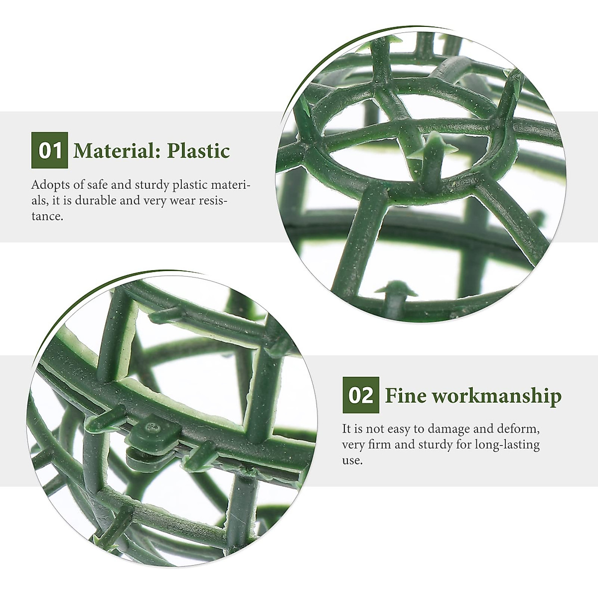 EXCEART 10pcs Plastic Frame for Artificial Boxwood Topiary Ball DIY Flower Ball Grass Balls Flower Arrangement Holder Egg Floral Cage for Garden Home Decor, 10X10cm, (X5GV50I014T16O)