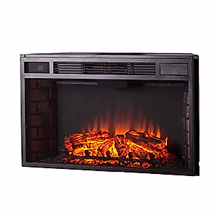 SEI Furniture 33” Widescreen Electric Firebox w/Remote Control, Black