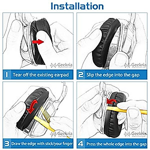 Geekria QuickFit Replacement Ear Pads for AKG Y40 Y45 Y45BT Headphones Earpads, Headset Ear Cushion Repair Parts (Black)