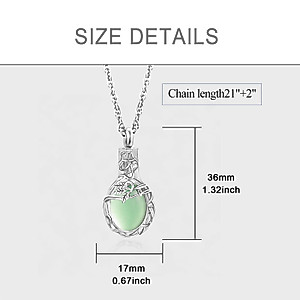 Tree of Life Urn Necklace for Ashes Teardrop Cremation Jewelry with Crystal Love Memorial Jewelry Ash Holder Birthstone Necklaces for Ashes Remembrance Funeral Pendant