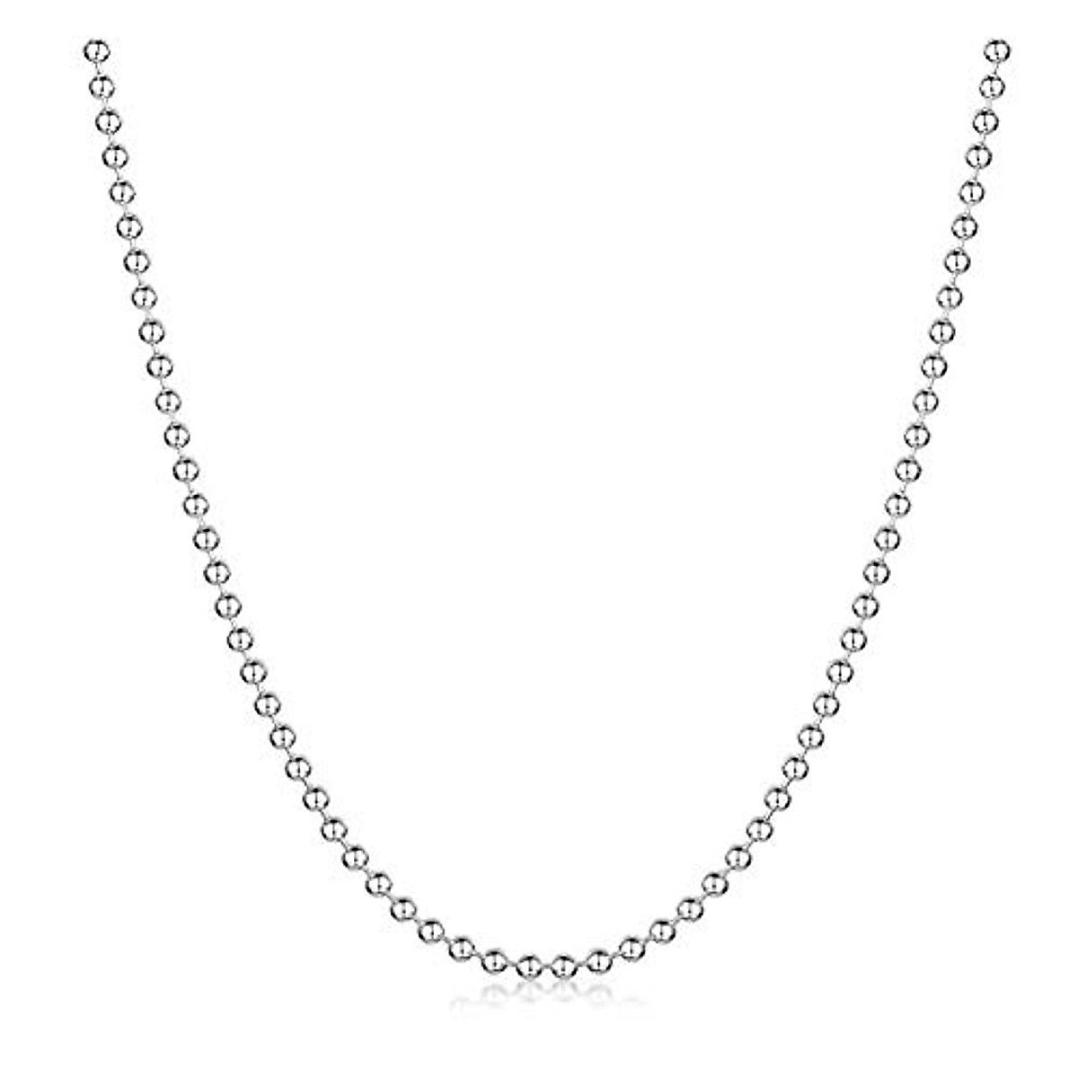 Adabele 1pc Authentic 925 Sterling Silver 1.0mm Dainty Cute Ball Link Chain Necklace 16 Inch for Men Women Made In Italy Hypoallergenic Nickel Free SS130-16