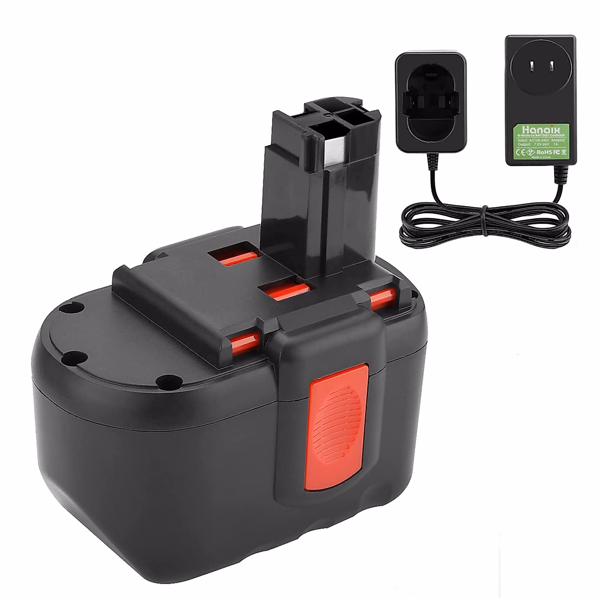 Hanaix 3.5Ah Battery Charger for Bosch 24V Ni-MH Battery Compatible with Bosch BAT030 BAT031 BAT240 BAT299 5102607 335561 2607335 335448 (Battery and Charger Include)