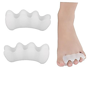 Toe Streightener 3 Pairs Bunion Relief Hallux valgus separators Whiting Bunion Cushions Pads Foot Separator Bunion Bunion Seperator Eversion Orthotics Gasket Splitter Gel White