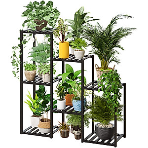 Bamboo Plant Stand Indoor Plants Multiple Plant Stands Wood Outdoor Tiered Plant Shelf for Multiple Plants, 7 Potted Ladder Plant Holder Table Plant Pot Stand for Window Garden Balcony Living Room
