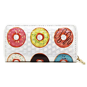 by you Women Holographic 3D Long Clutch Wallet Zipper Closure Card Slots Zippered Coin Pouch (DONUTS)