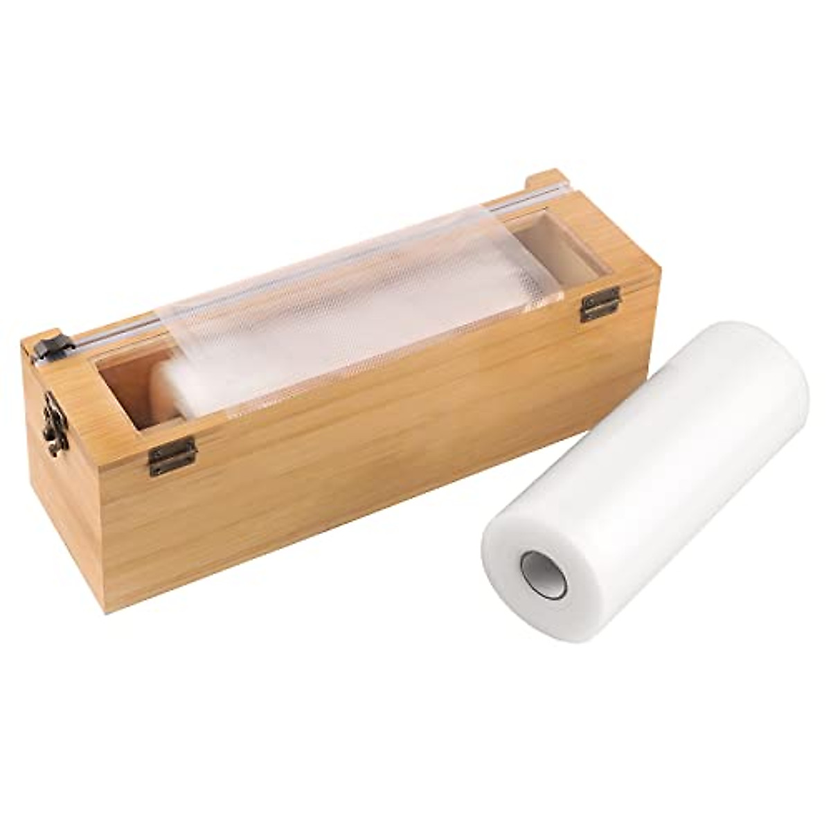 Reusable Vacuum Sealer Bags Dispenser, Rolls Keeper with Built-in Cutter, Come with 8'' x 50’ Rolls for Food Saver, Commercial Grade, BPA Free and Heavy Duty