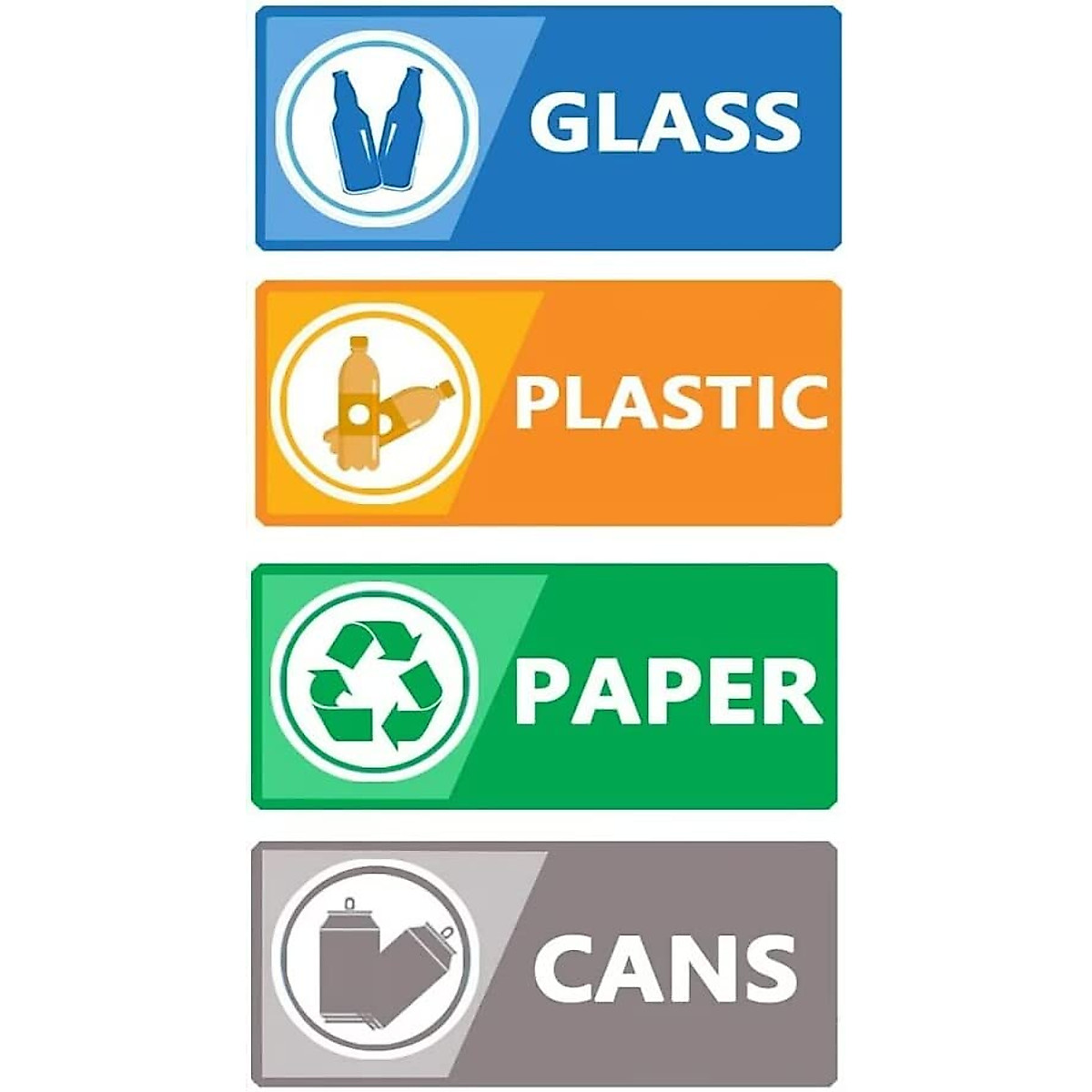 Top label Recycle Label Decal for Trash Can,Trash Sorting Recycling Sticker Sign for Use in Home and Office,4x2 Inch,20 Pcs Per Pack