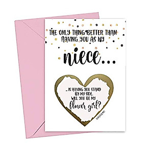Will You Be My Flower Girl Scratch Off Card for Niece, Bridal Party Proposal Card from Aunt and Uncle, Bride and Groom (Niece Flower Girl)