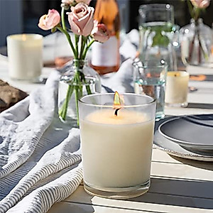 Set of 20 White Votive Candles for Home Décor Weddings Holidays Party and DIY, Unscented Soy Wax Candle Filled in Clear Glass