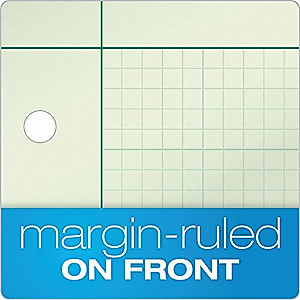 TOPS Engineering Computation Pad, 8-1/2" x 11", Glue Top, 5 x 5 Graph Rule on Back, Green Tint Paper, 3-Hole Punched, 200 Sheets (35502)