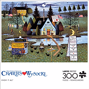 Buffalo Games - Charles Wysocki - Know it All - 300 Piece Jigsaw Puzzle for Adults -Challenging Puzzle Perfect for Game Nights - Finished Size is 21.25 x 15.00