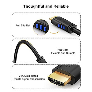 CableCreation 4K HDMI Cable, 6 Feet Upward Angle 270 Degree Vertical Right 4K HDMI Cable, Support 4K Ultra HD, 3D Video, Ethernet, Audio Return Channel, Black