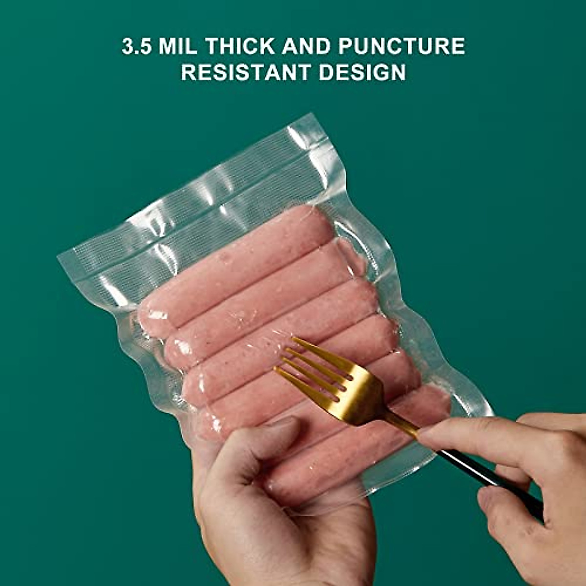 Vacuum Sealer Bags 8" x 12" for Food Saver Bags Rolls, Vacuum Seal Bags for Foodsaver, Seal a Meal, Great for VAC Freezer and Sous Vide BPA Free, Pre-cut 100 pcs