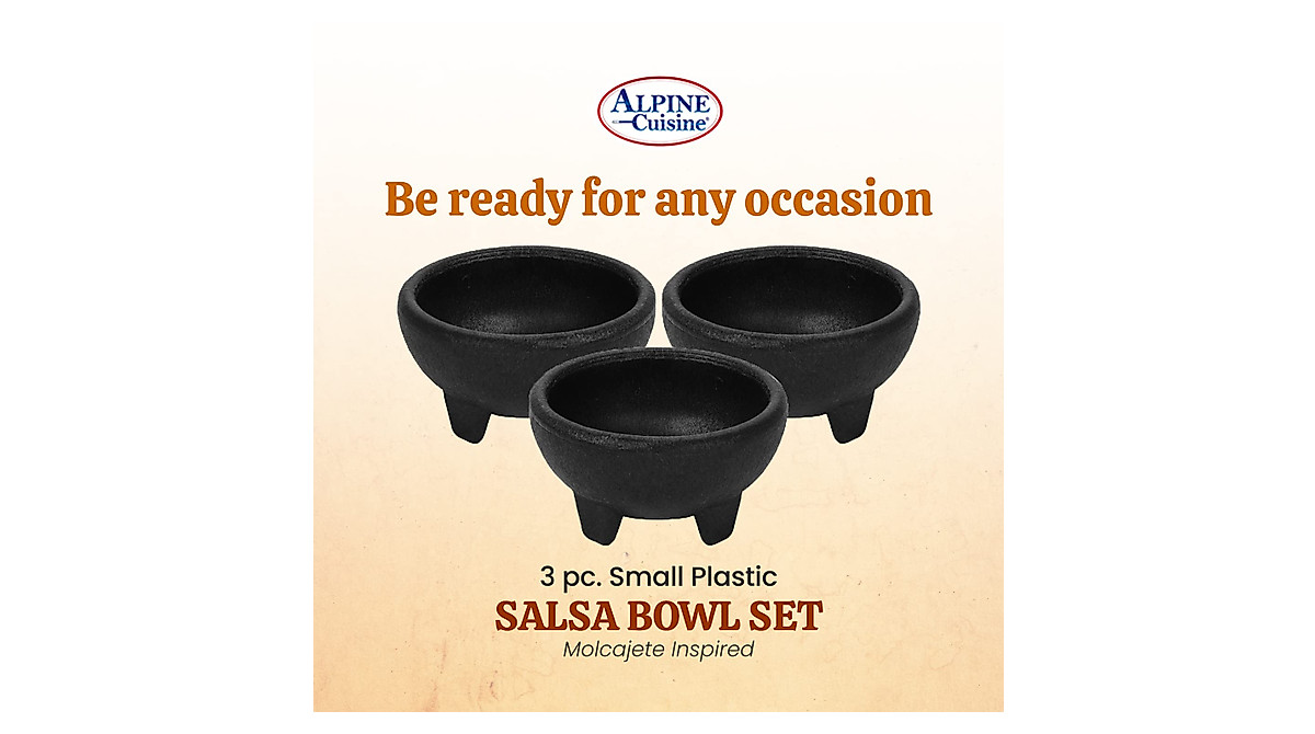 Alpine Cuisine Salsa Bowls Set - Durable & Easy to Clean