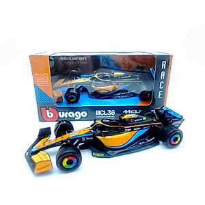 HTLNUZD Bburago 1:43 2022 F1MCL36#3 Daniel Ricciardo 1/43 MCL36#3 Formula One Diecast Alloy Luxury Collectible Toy Car Model